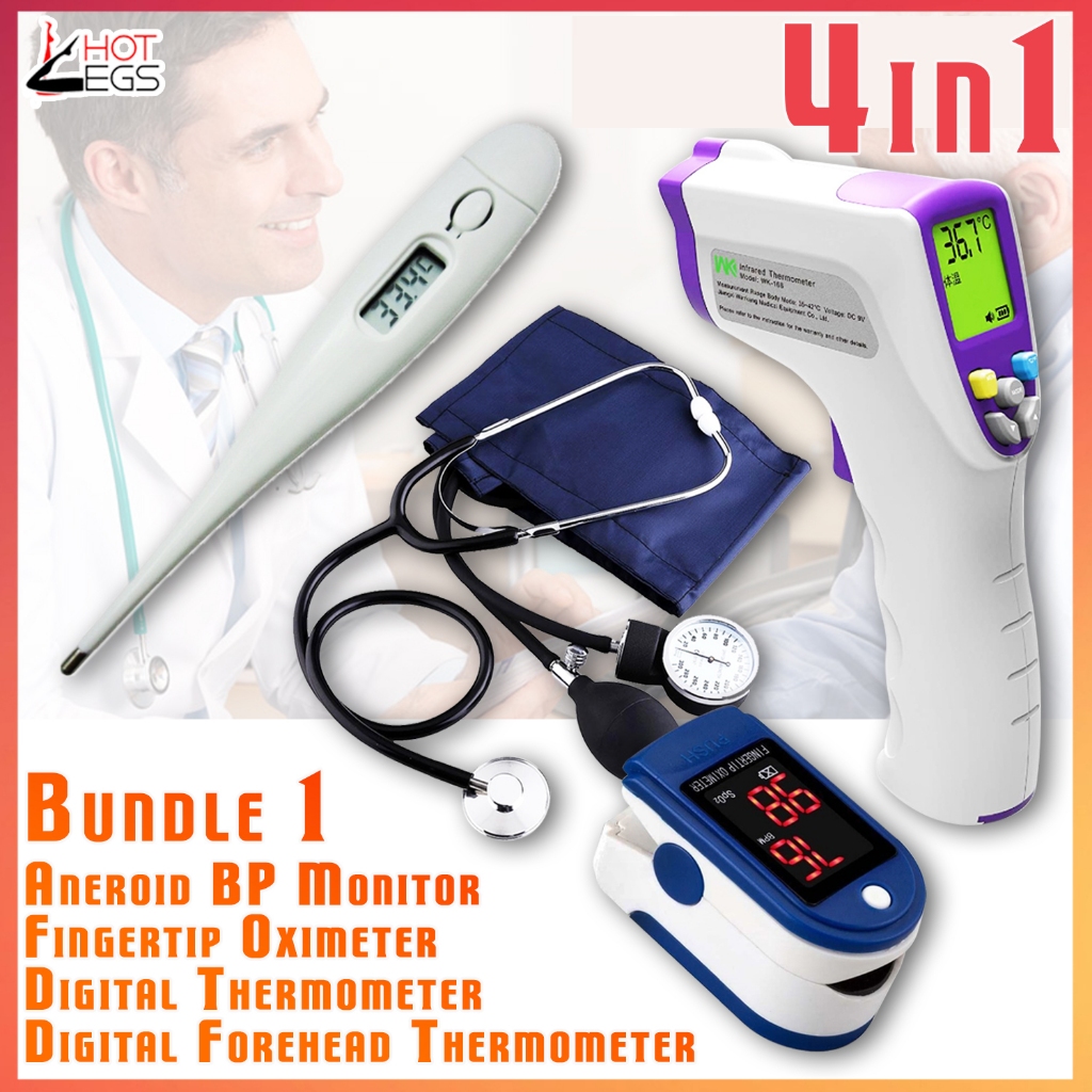 4in1 Aneroid BP Monitor SET, BP Arm Style, Pulse Oximeter Forehead ...