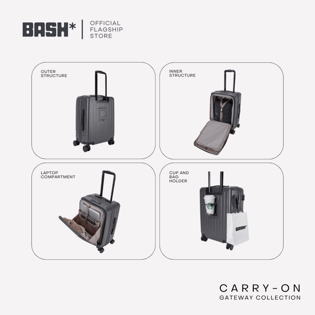 BASH Gateway Luggage Collection in Slate | Shopee Philippines