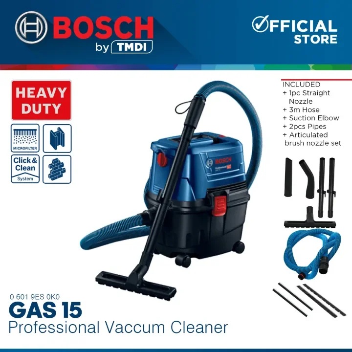 Bosch Professional 1100W 2-IN-1 Heavy Duty Industrial 15L Vacuum Cleaner GAS 15 06019E50K0 ...