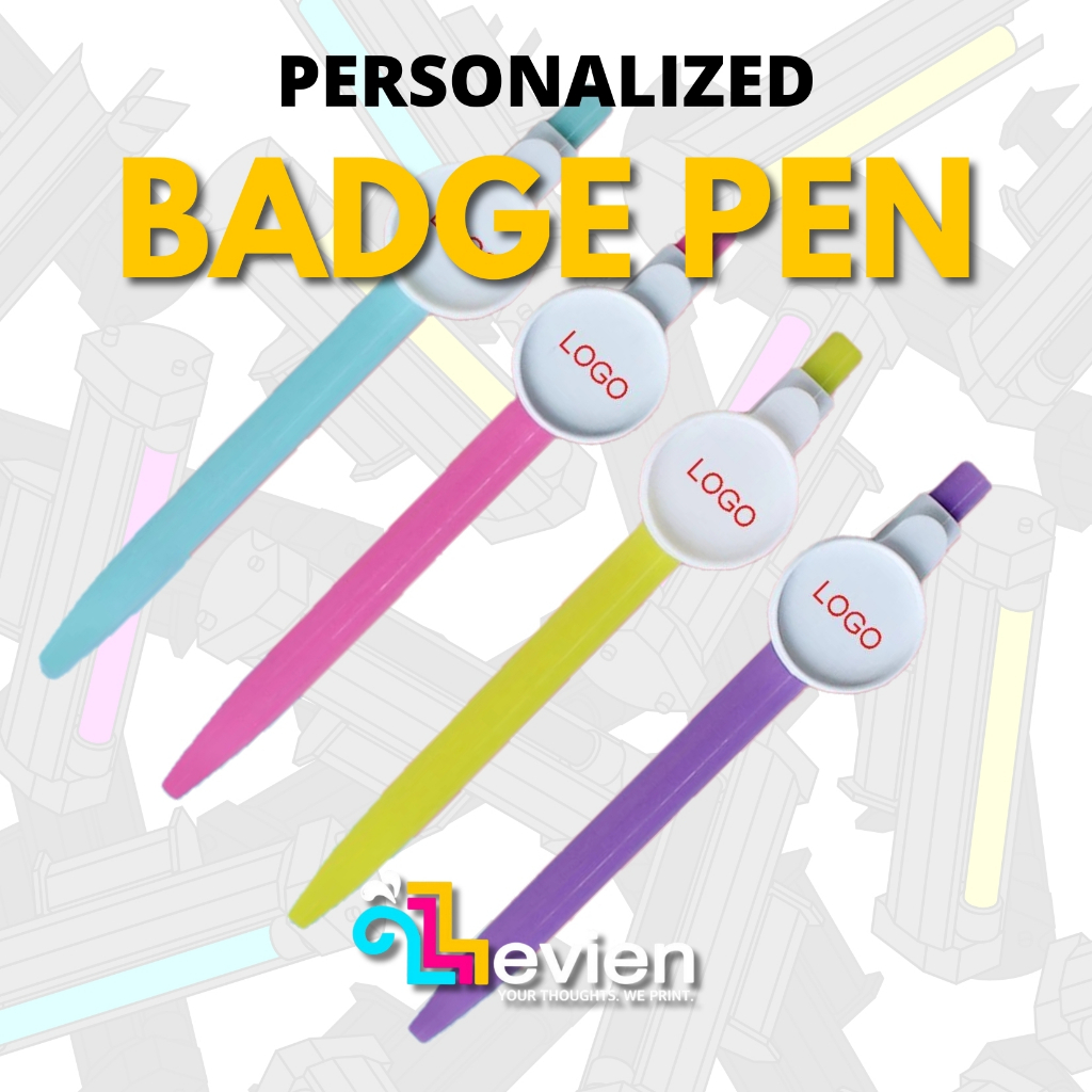 Levien Badge Pen Button Ballpen Personalized Customized Pastel Colour ...