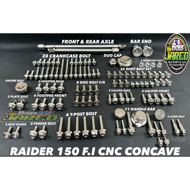RAIDER 150 CARB-F.I CNC CONCAVE FULL SET BOLTS | Shopee Philippines
