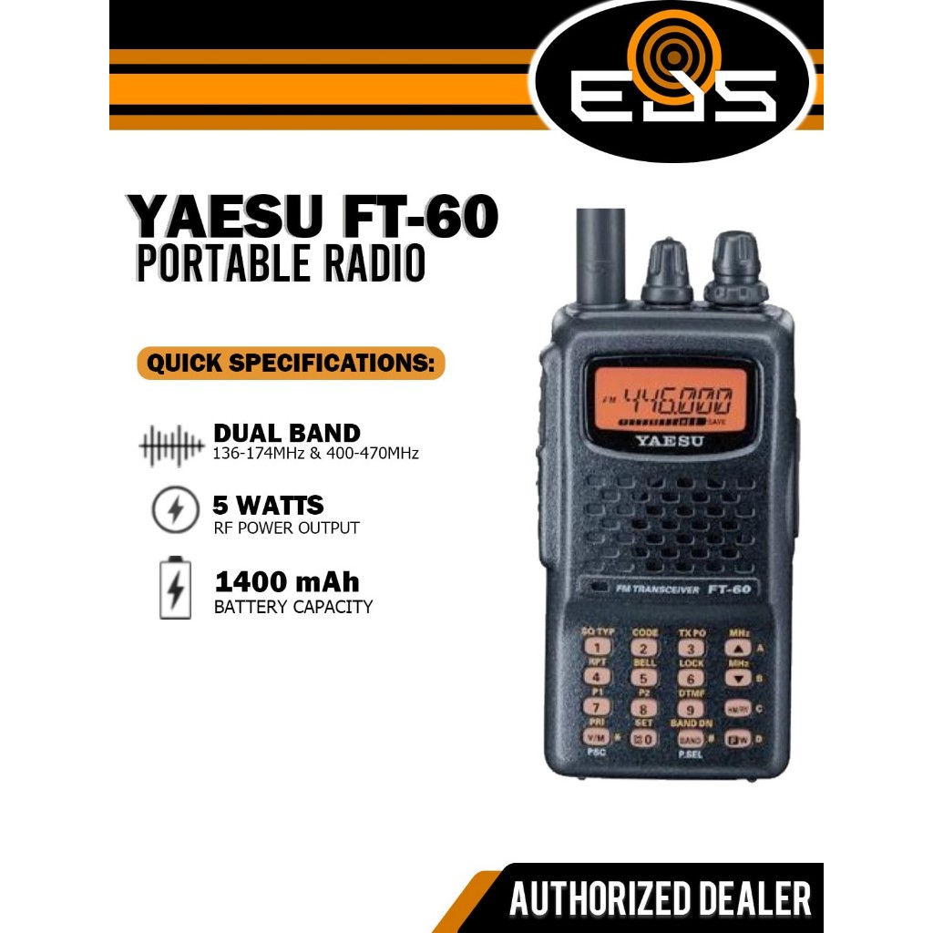 Yaesu FT-60R DualBand Handheld 5W VHF/UHF Amateur Radio Transceiver - Dual Band | Shopee Philippines