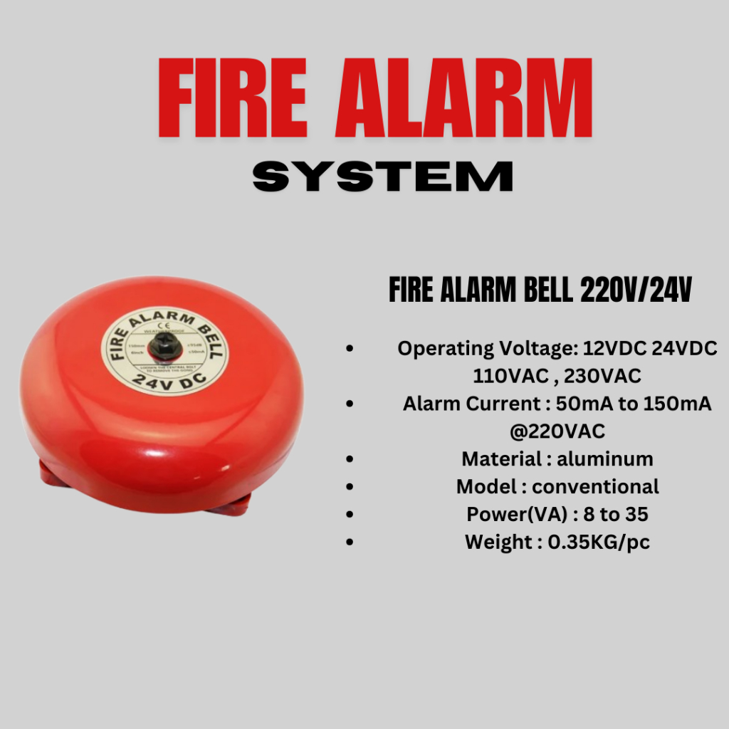 FIRE ALARM BELL 220V/24V 4" | Shopee Philippines