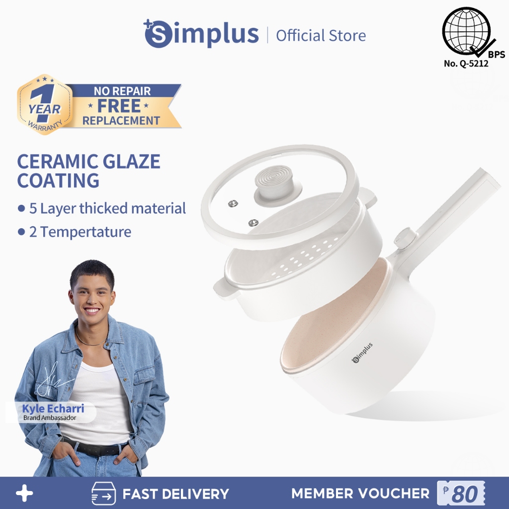 Simplus Electric Cooker with Steamer Multi-Functional Non-Stick Inner ...