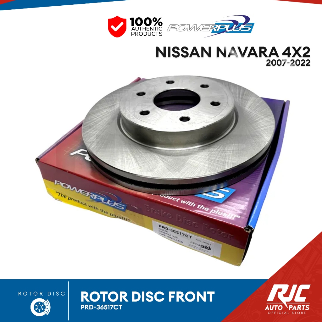 POWER PLUS ROTOR DISC NISSAN NAVARA (4X2)(DB1835)(PD37726)FRONT 2007 ...
