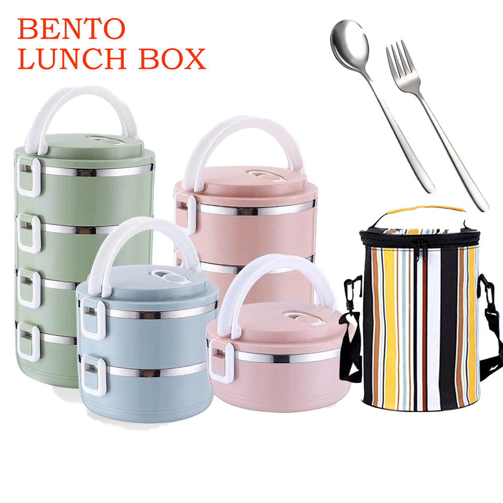 Lunch Box Stainless Steel Hot Food Bento Portable Home Insulated Meal ...