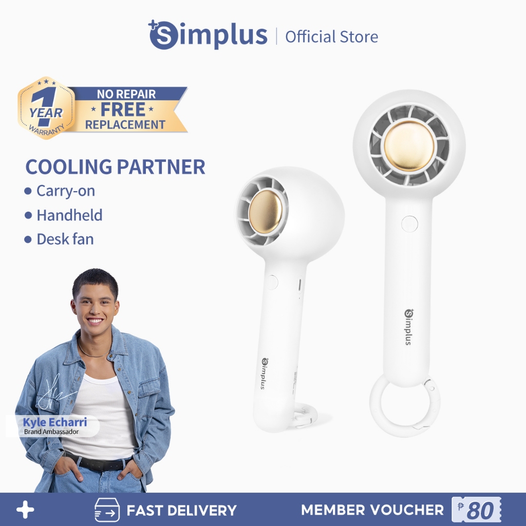 Simplus Mini Fan Rechargeable Ultra-Quiet USB Fan | Shopee Philippines