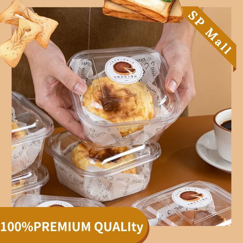 50PCS Basque Cake Packaging Box, Dessert Packaging Transparent Box, 4 ...