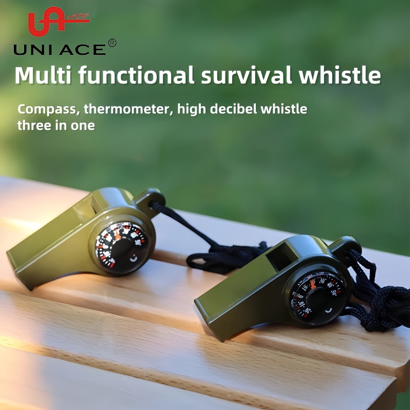 3-in-1 Emergency Survival Whistle with Compass & Thermometer - Portable ...