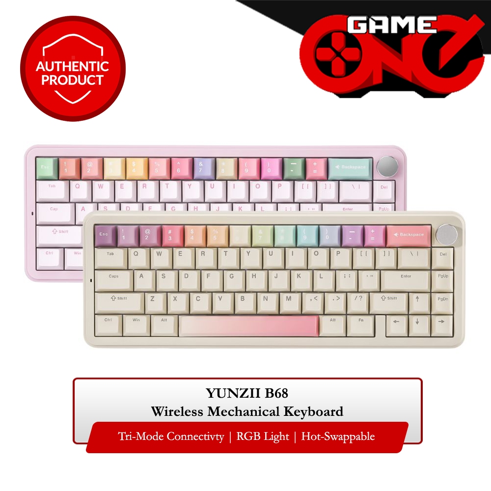 YUNZII B68 Tri-Mode Wireless Hot Swappable RGB Mechanical Keyboard | Shopee Philippines