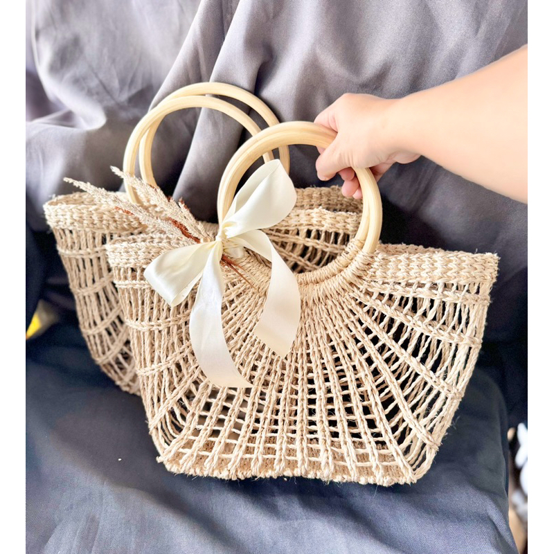 Handmade Abaca Bag with Eyelet Handle | Shopee Philippines
