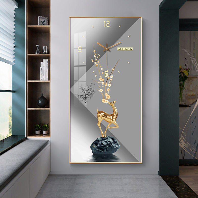 Living room entrance vertical clock wall clock, TV wall clock | Shopee ...