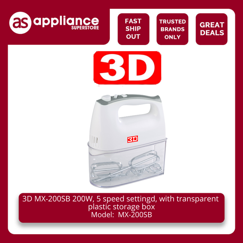 3D MX-200SB 200W, 5 speed setting, with transparent plastic storage box ...