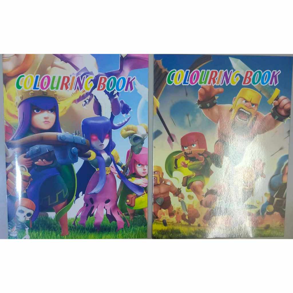 COLORING BOOK With Sticker ( COC CLASH OF CLANS Design ) | Shopee ...