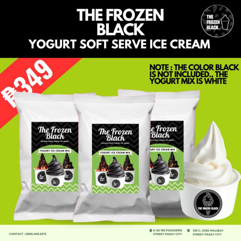 YOGURT ICE CREAM POWDER MIX WHITE COLOR BY THE FROZEN BLACK | Shopee ...