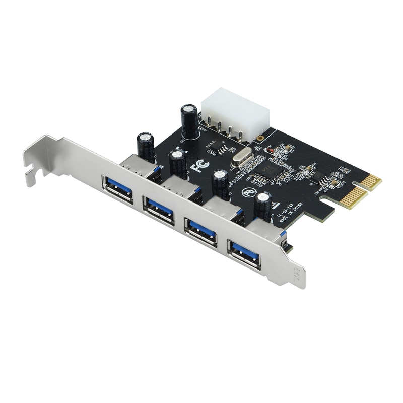 4 Port USB 3.0 PCIe 5Gbps Expansion Card with Molex / Sata Power Connector | Shopee Philippines
