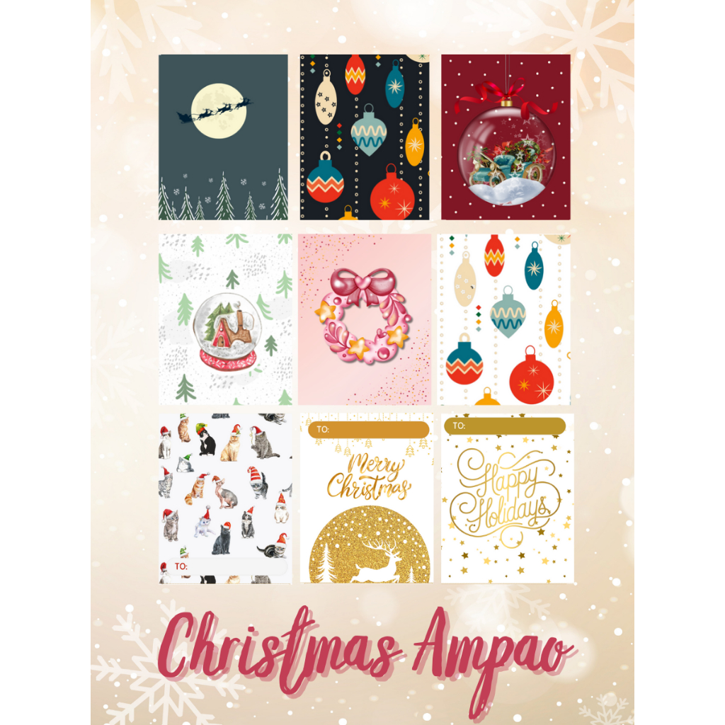 10 pcs set Christmas Envelope Ampao for Holidays | 115gsm Glossy Paper ...