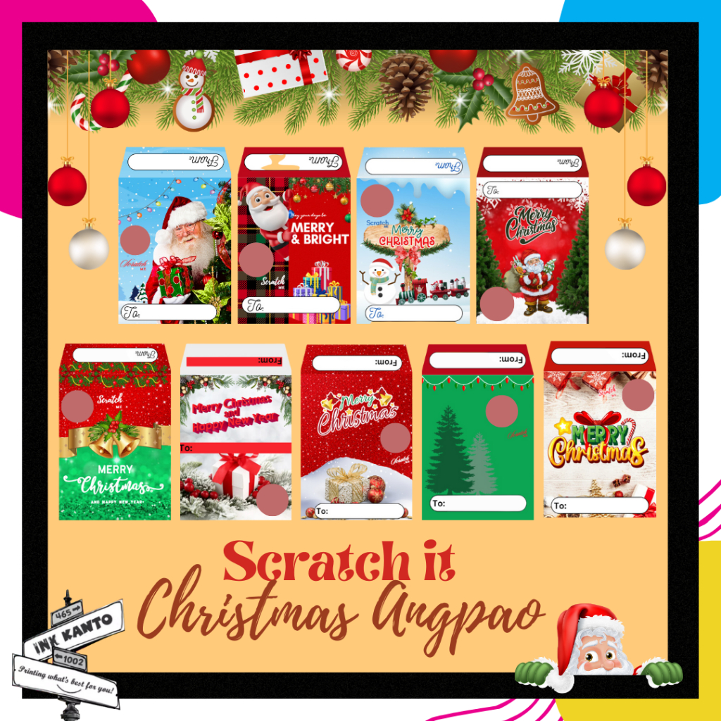 Personalized Christmas Scratch It Angpao | Money Envelope [10 pcs/pack ...