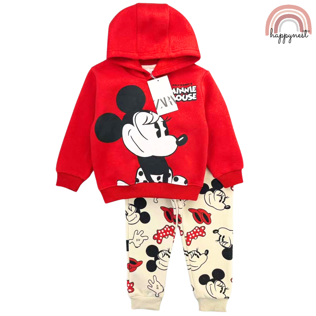 Minnie Mouse Jacket Girls Red Zara Sweatshirt Tracksuit Jogger + Terno ...