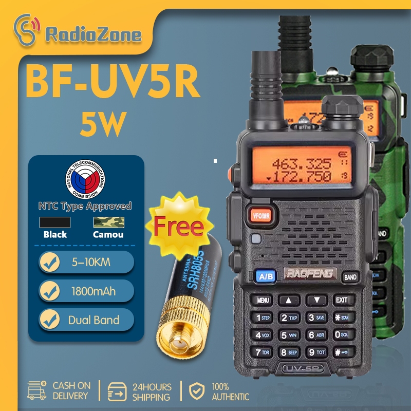 Baofeng UV-5R Two Way Radio 5W and Antenna 805S FH Padio Walkie Talkie 128CH Portable FH Padio ...