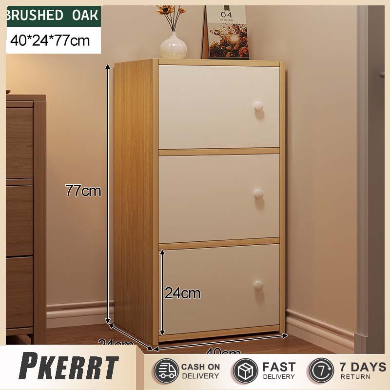 3 Tier Bookcase Simple Storage Cabinet Wooden Bookcase Home Living Room ...