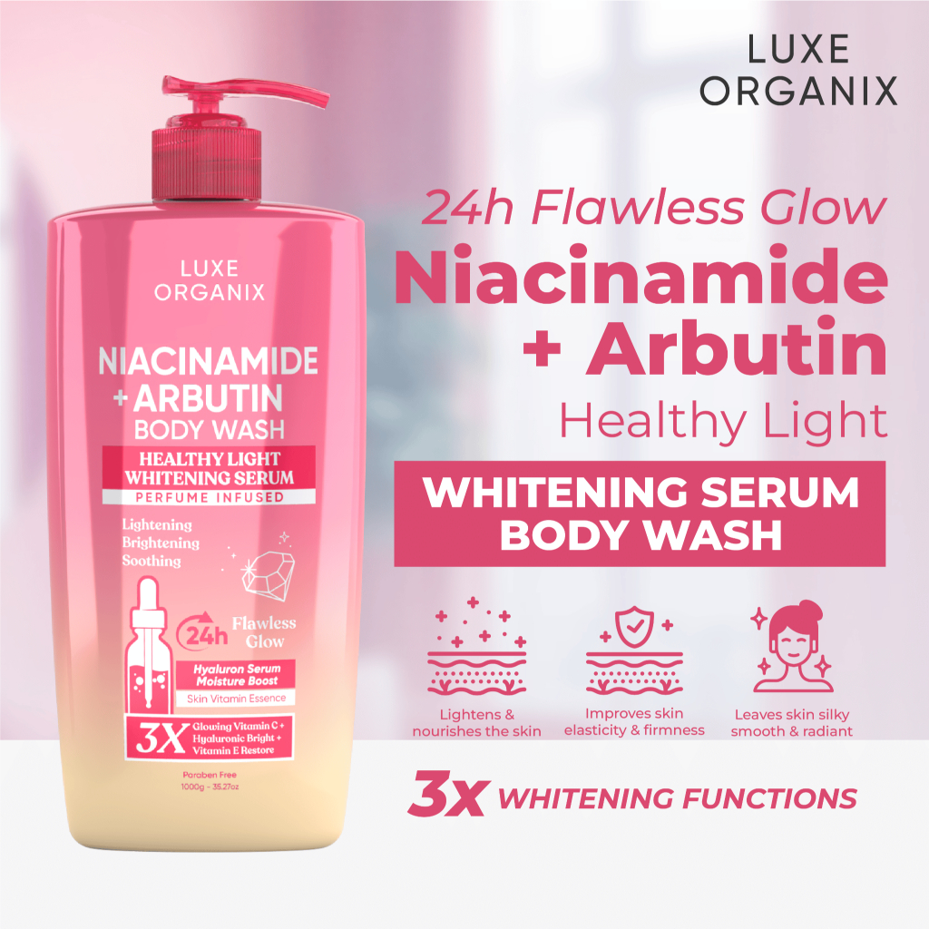 Luxe Organix Niacinamide + Arbutin Healthy Light Whitening Serum ...