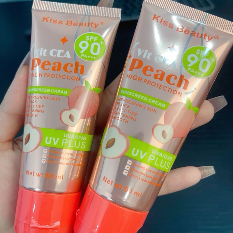 NEW Vit Cea peach sunscreen cream UV plus high protection skintone ...