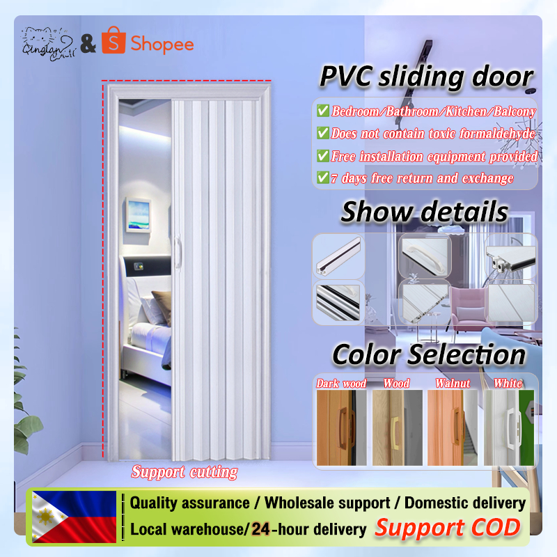 PVC Folding Door Sliding Door Indoor Household Partition Track Door ...