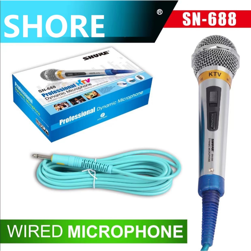 sata shure SN-688 Universal Microphone Karaoke Dynamic Heavy Duty Wired Professional Microphone ...