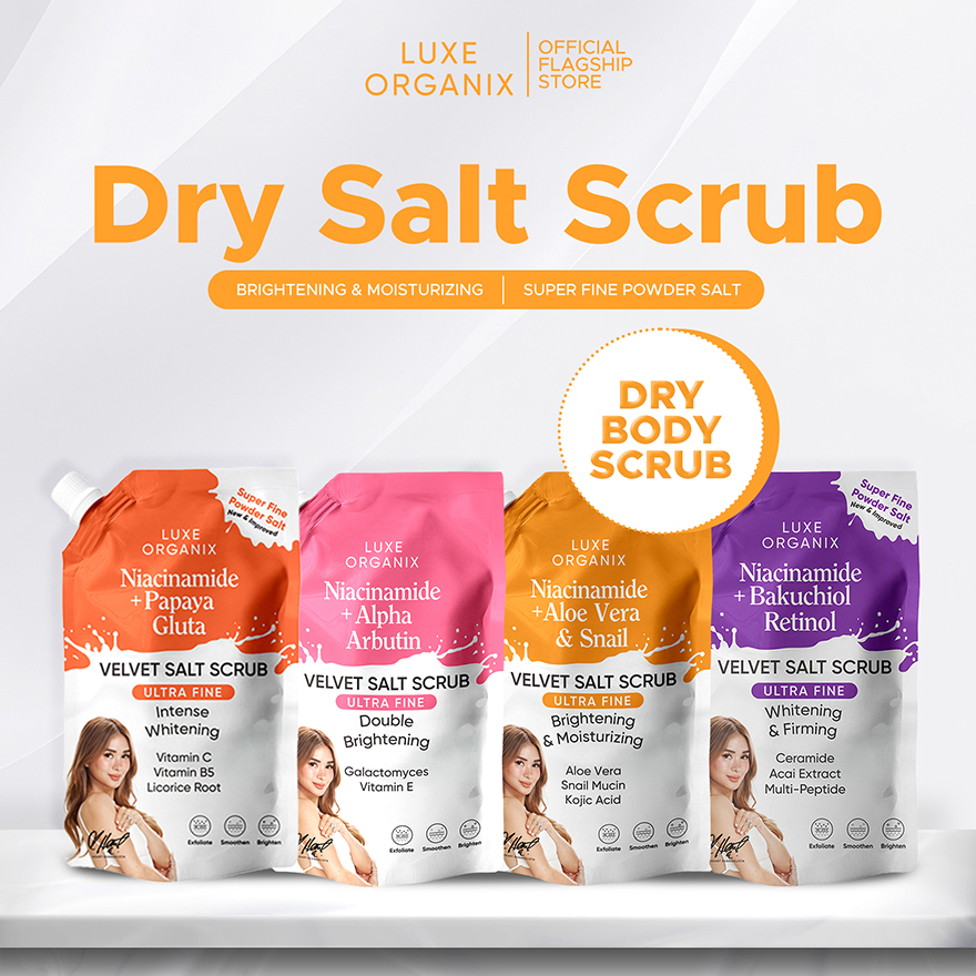 Luxe Organix Exfoliating Dry Salt Velvet Scrubs | Shopee Philippines