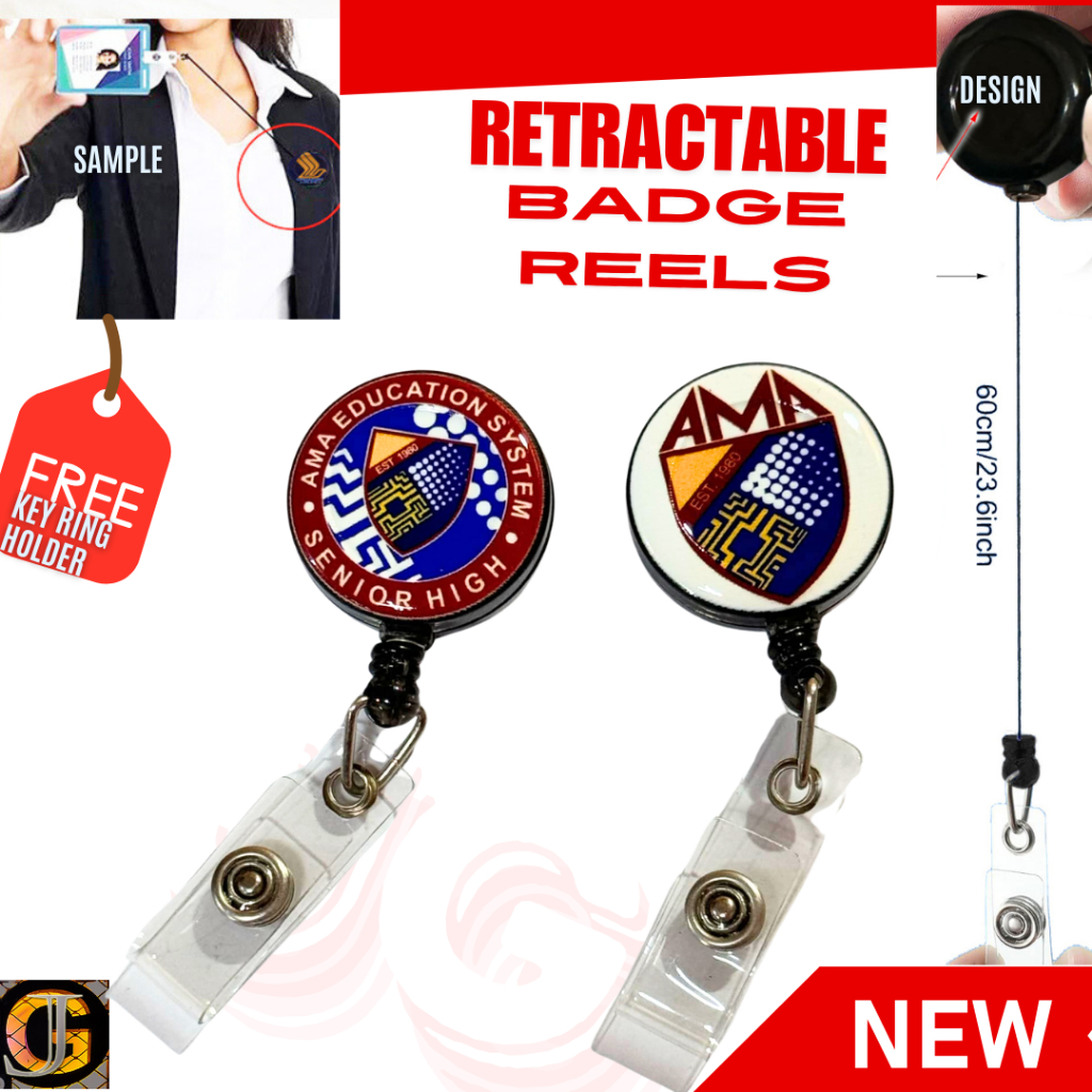 jg AMA Retractable Id Clip Badge Reels Id Clip Ama Id Holder for ...