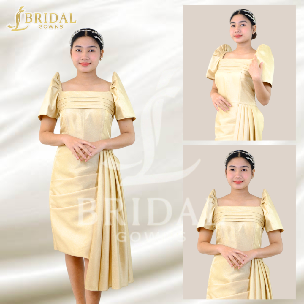 Filipiniana midi dress for graduation and oath taking ceremony | Shopee ...