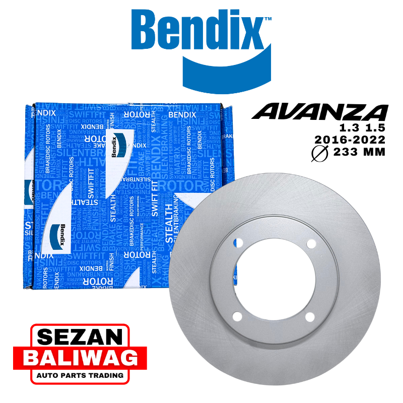 BENDIX FRONT BRAKE DISC ROTOR 233MM TOYOTA AVANZA 1.3 1.5 2016-2022 ...