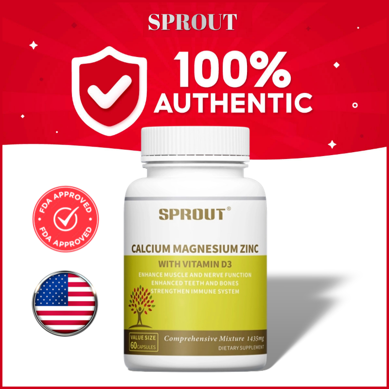 Calcium Magnesium Zinc Supplement, Support Bone Health, Muscle Function ...