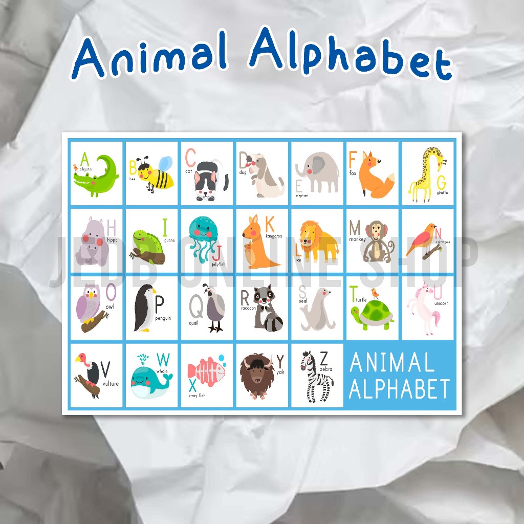 Alphabet Animal Chart A4 size Laminated | Shopee Philippines