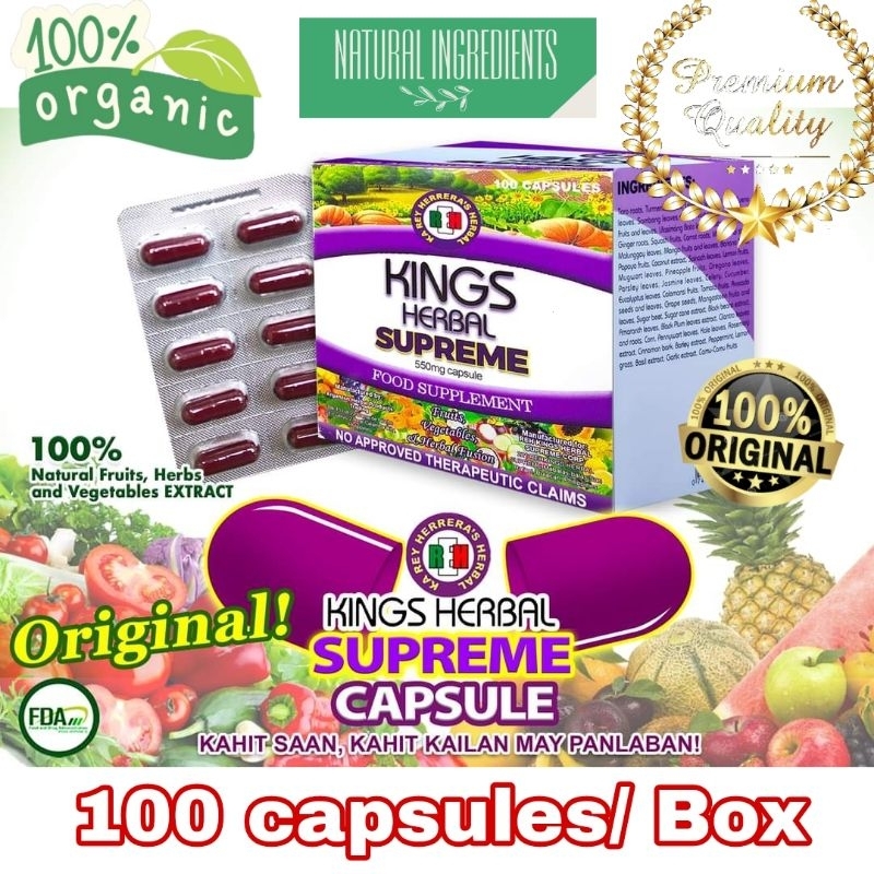 KINGS HERBAL SUPREME CAPSULE (100 capsules/Box) | Shopee Philippines