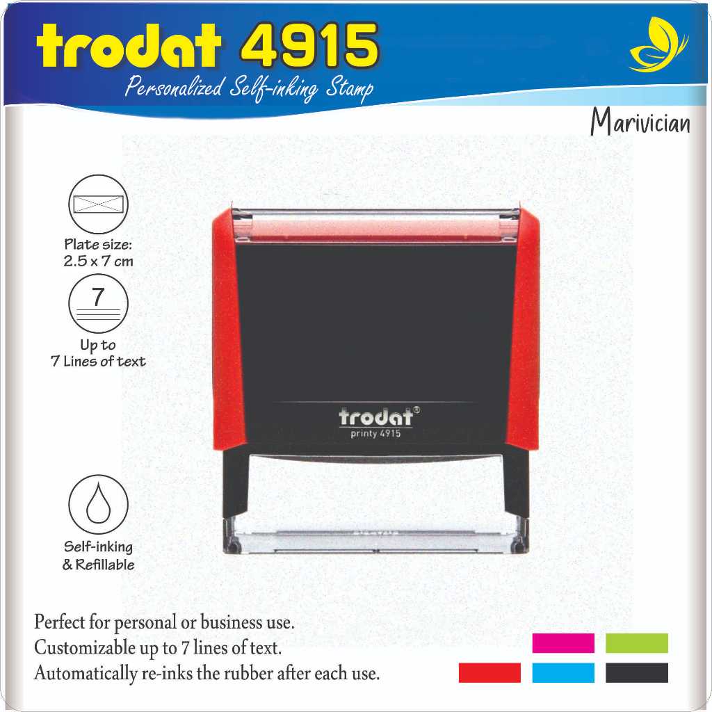 TRODAT 4915 | 25x70 mm Self-inking Personalized Stamp with Custom ...