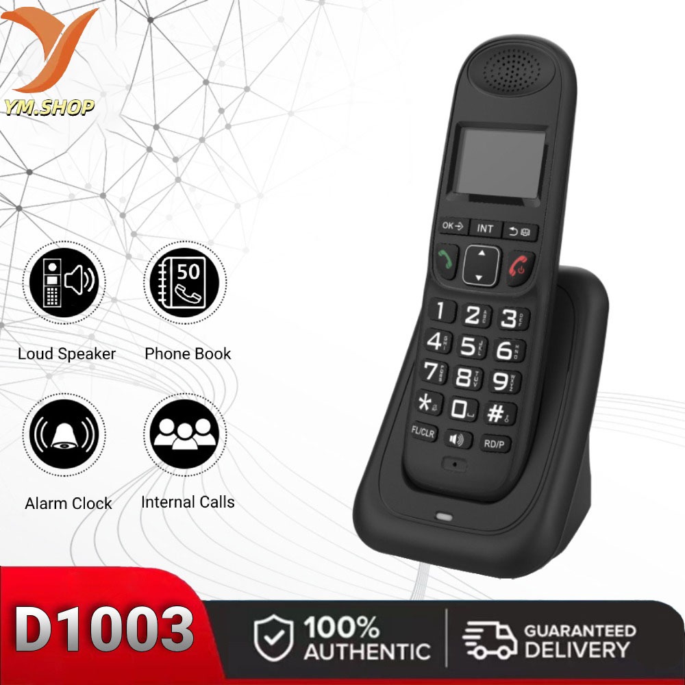 PLDT D1003 Cordless Phone - Wireless Landline with Loud Speaker, Clear Call Quality for Home ...