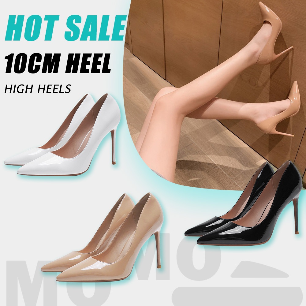 10CM Fashion Women's Leather Heel Sandals Pointed High Heels For Women ...
