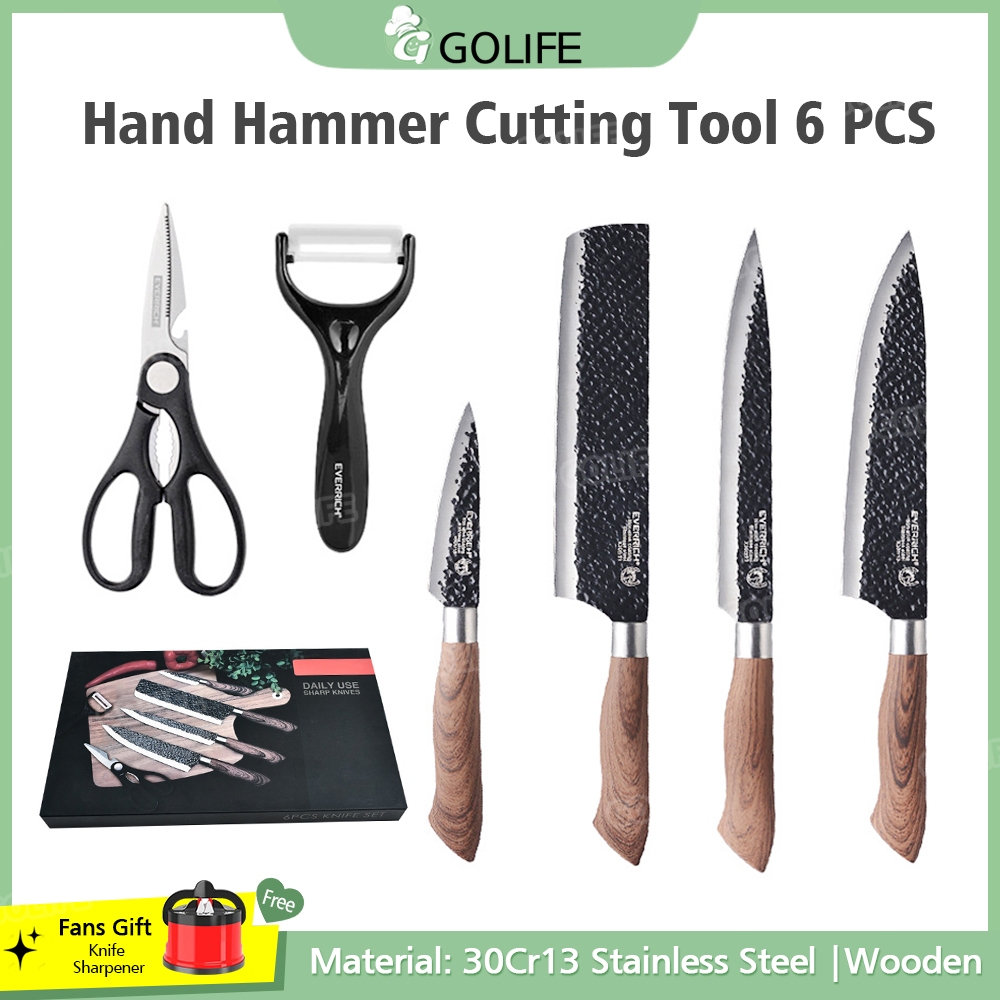 GOLIFE Japanese Chef's Knife Set Kitchen Knife Set Kitchen Cooking Non ...