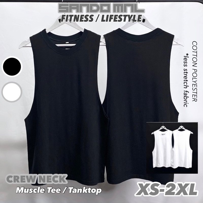 SANDO MNL - Crew Neck Muscle Tee / COTTON POLYESTER / GYM / WORKOUT ...