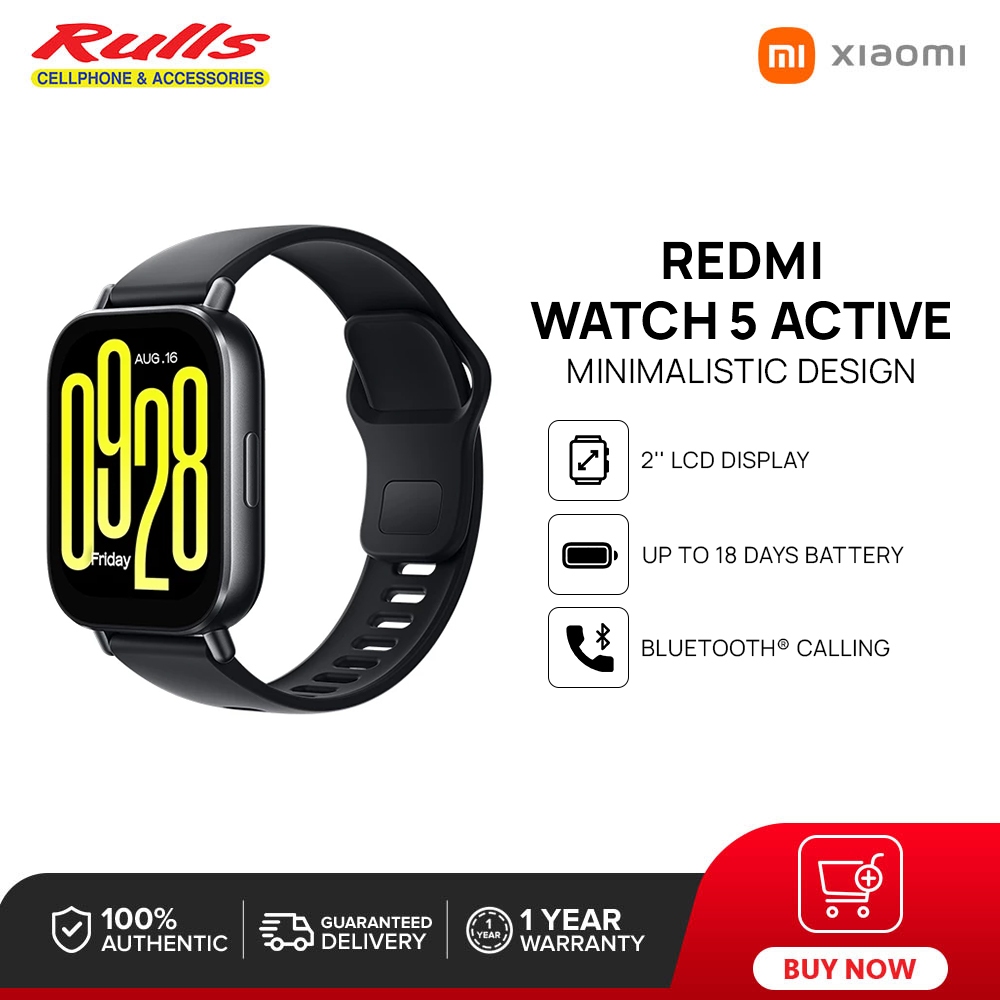 Redmi Watch 5 Active | 2" Square LCD Display | Up to 18 days Battery ...