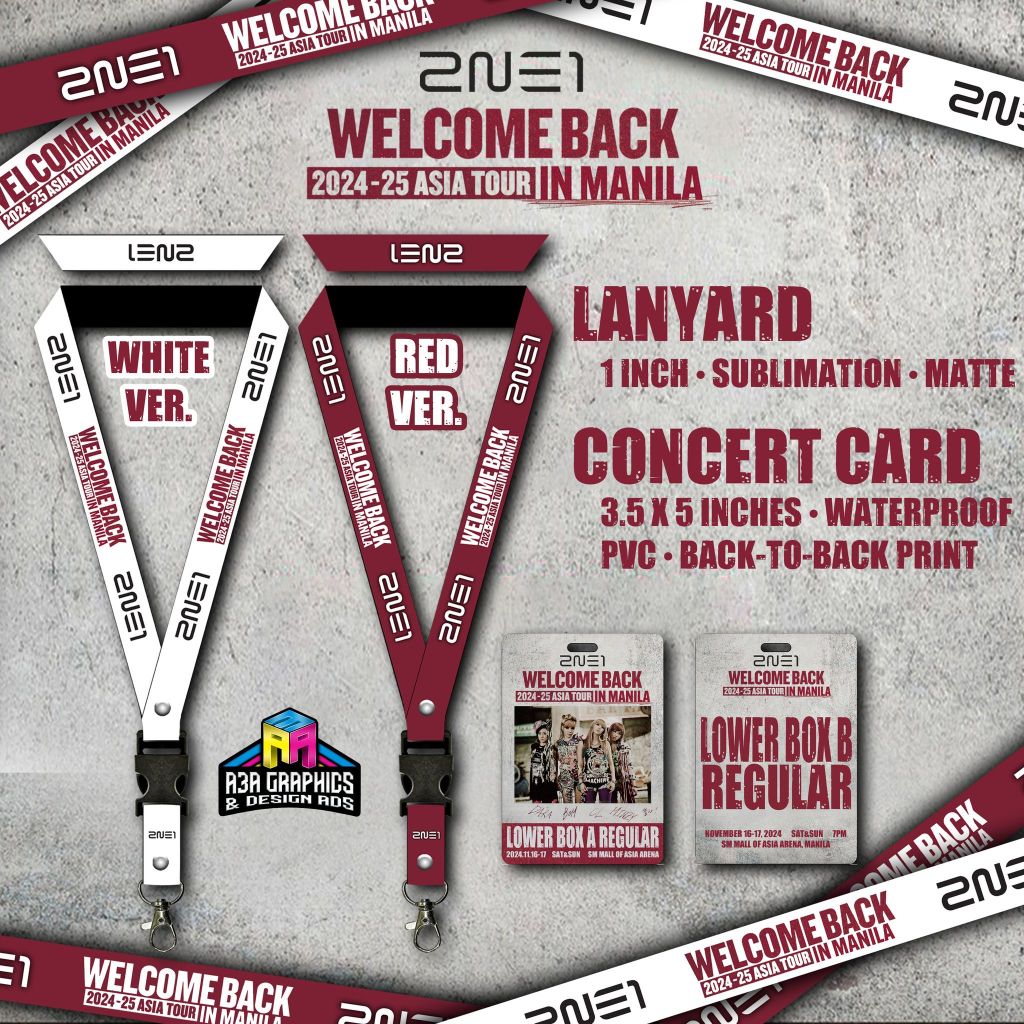 2NE1 Welcome Back Tour in Manila | ID Lace Lanyard and PVC Concert Card ...