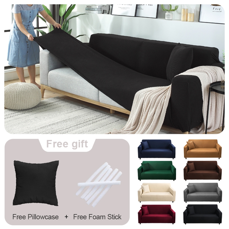 Sofa Cover Universal L/U Shape Sofa Cover with Elastic Stretchable 1/2 ...