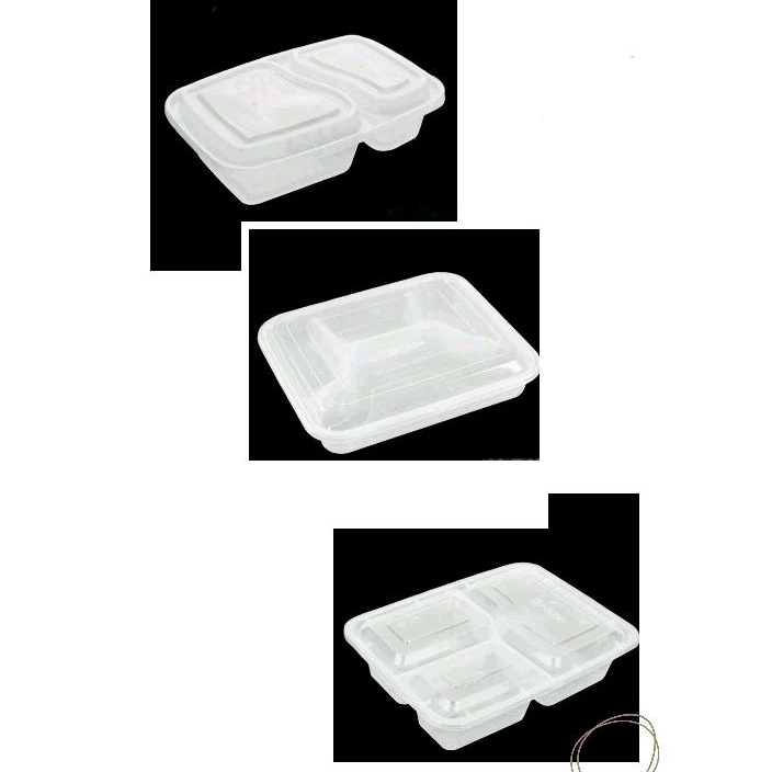 25/50pcs 2d/3d/4d CLEAR BENTO BOX MICROWAVABLE PLASTIC with LID ...