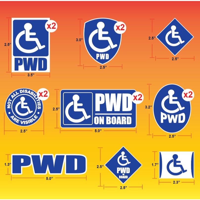 PWD Printed Sticker waterproof (14pcs) | Shopee Philippines