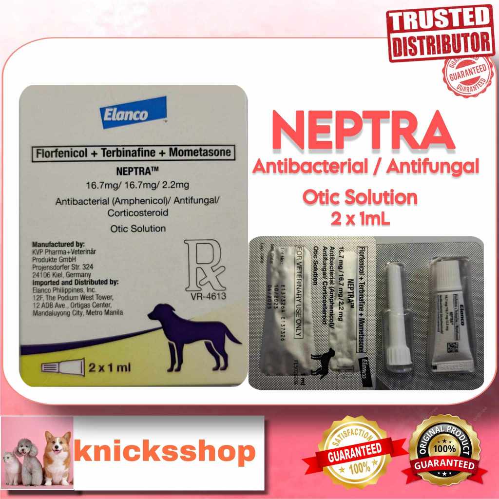 NEPTRA 2x1mL Solution for Dog Antibacterial Amphenicol Antifungal ...