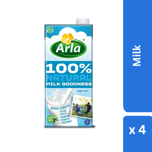 Arla Milk Goodness Low Fat 1L Bundle of 4 | Shopee Philippines