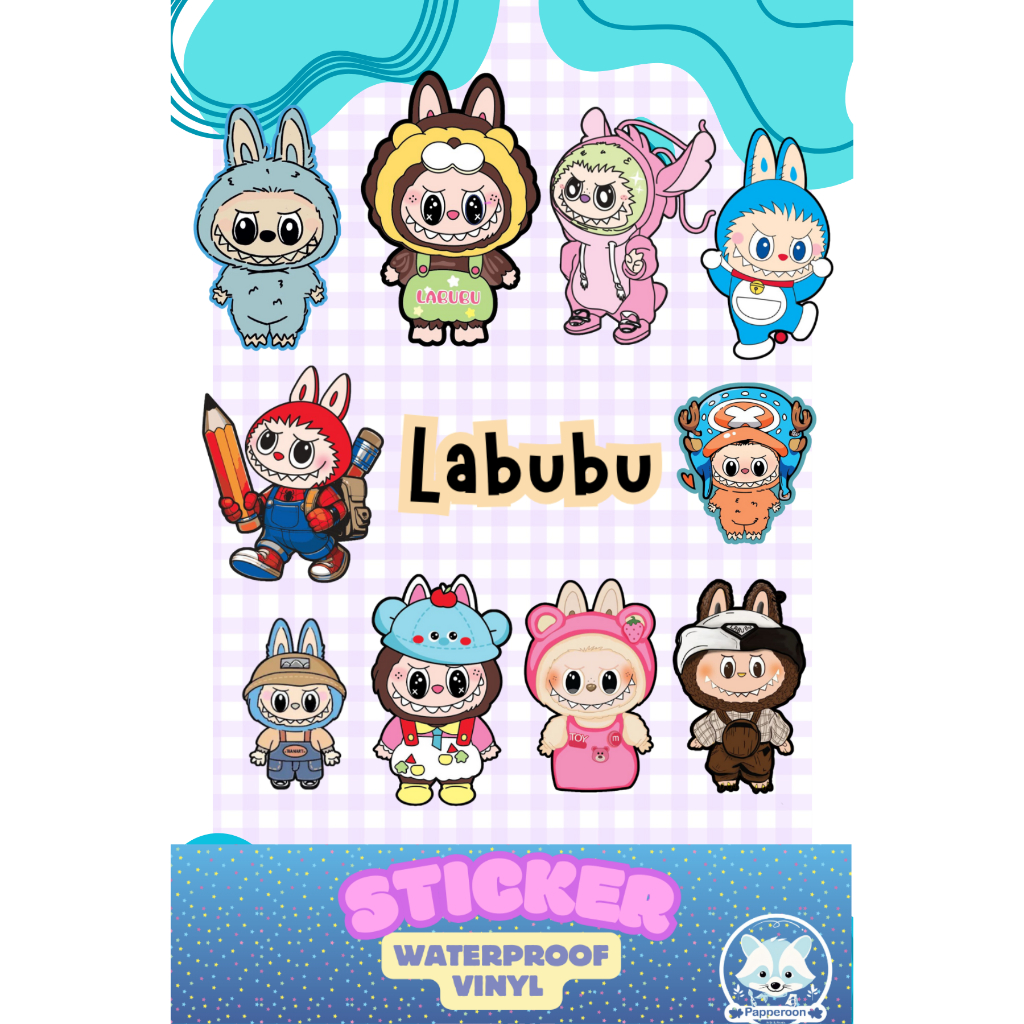 Labubu Stickers Waterproof Vinyl Sticker Die-cut | Shopee Philippines