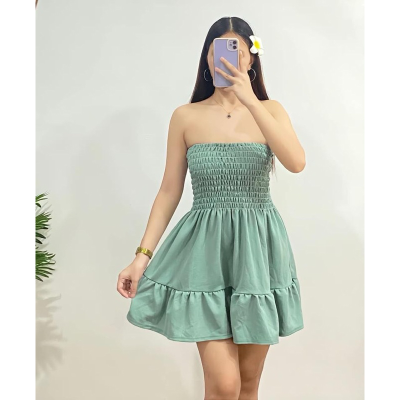 daisy smocking tube dress | Shopee Philippines